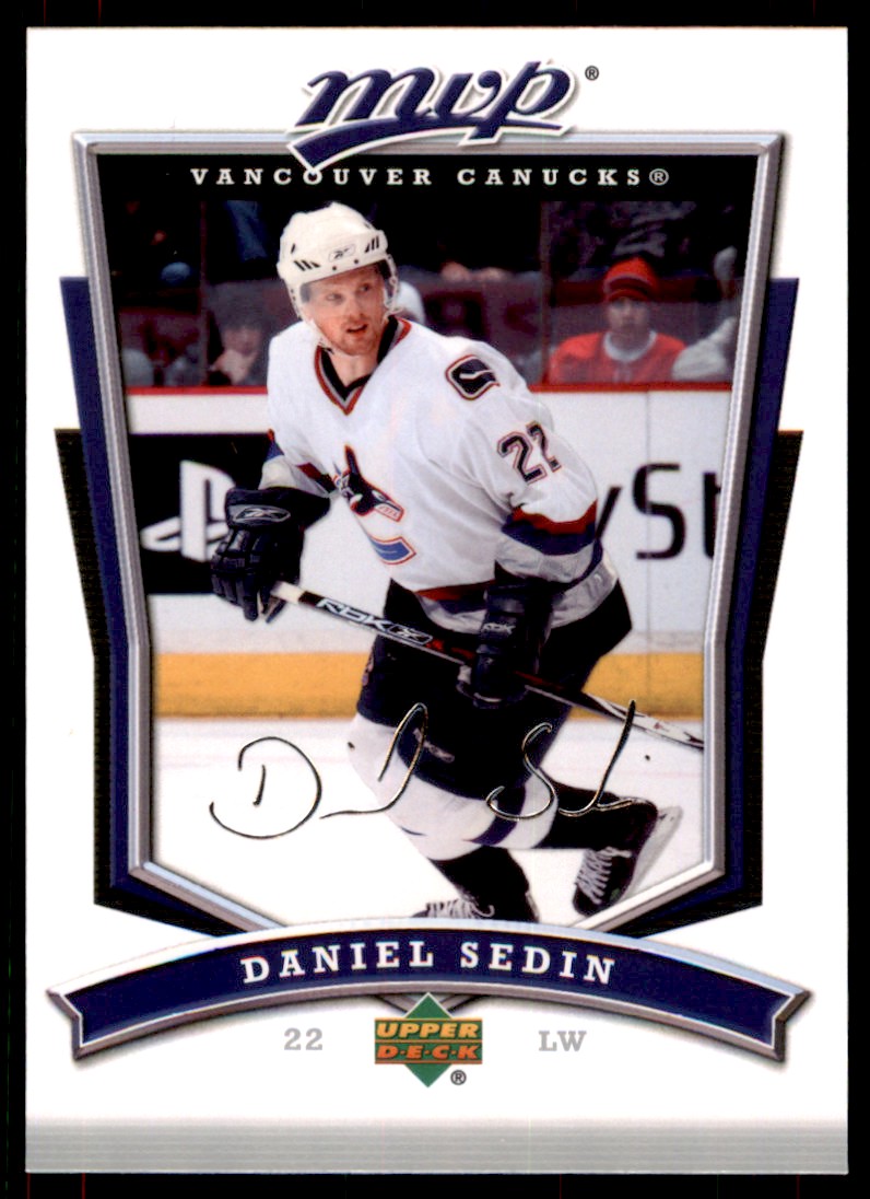 2007-08 Upper Deck MVP Daniel Sedin #66 on Kronozio