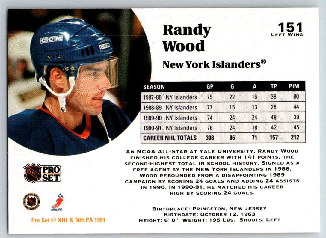 1991-92 Pro Set Randy Wood #151 on Kronozio