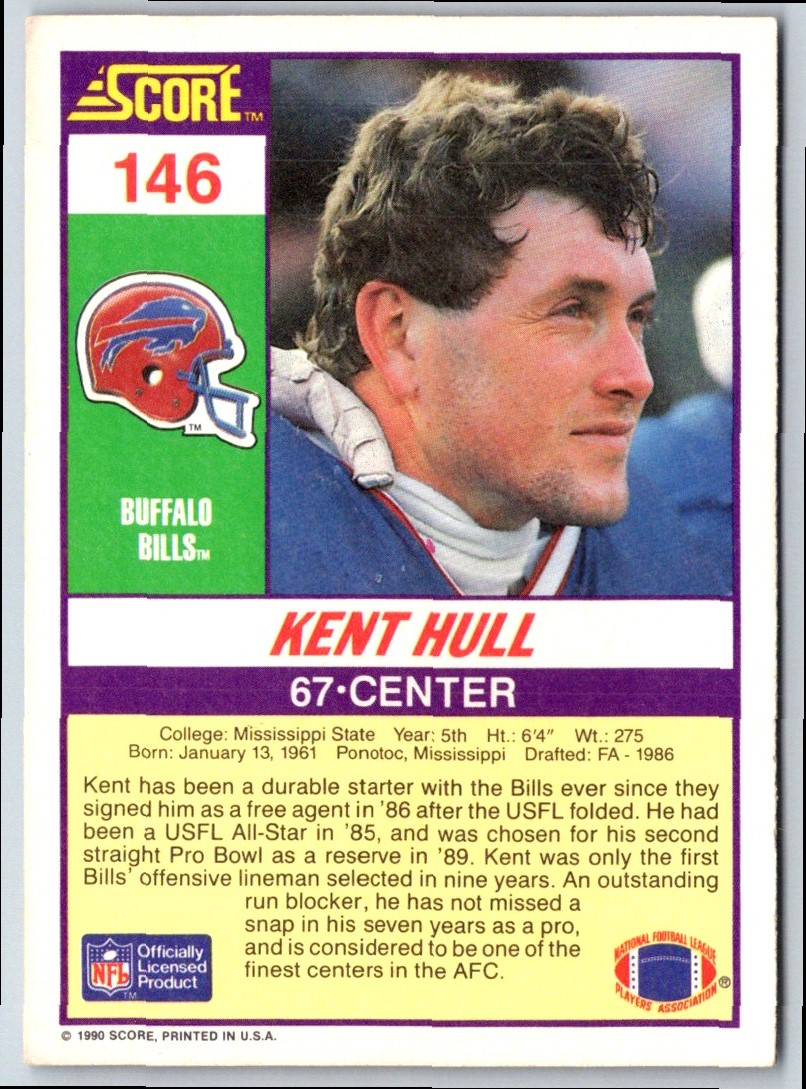 1990 Score Kent Hull #146 on Kronozio