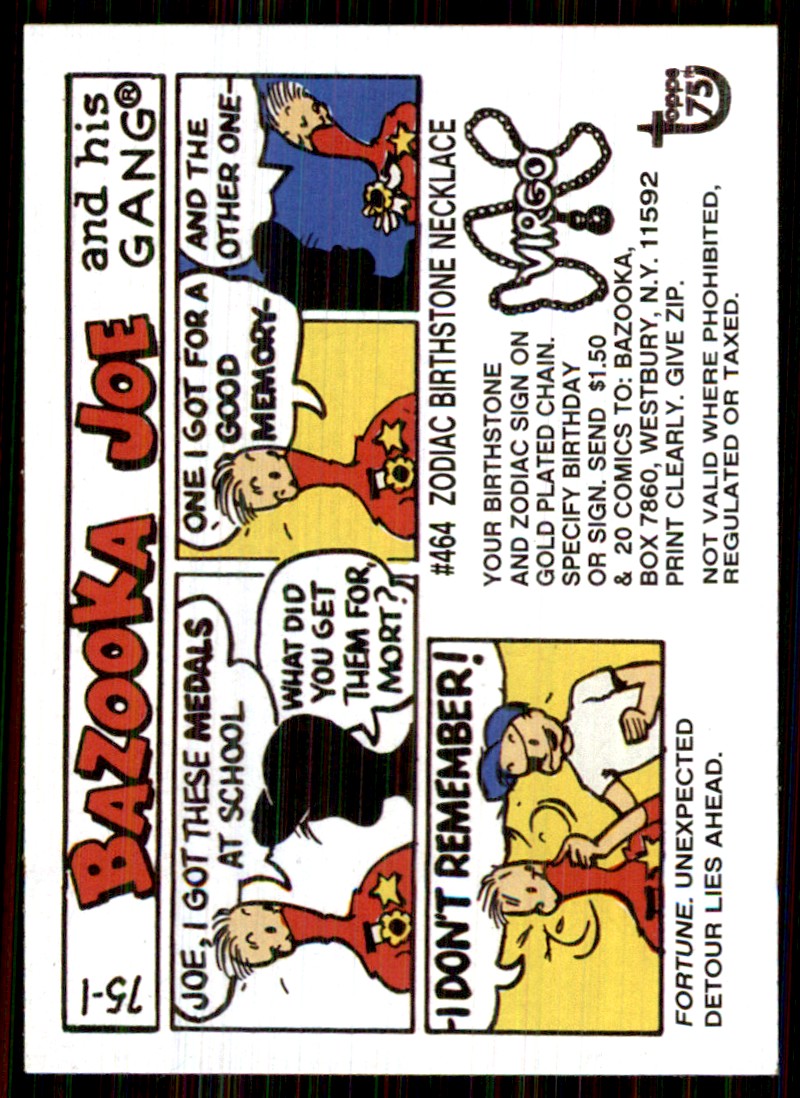 2013 Topps 75th Anniversary Bazooka Joe #60 on Kronozio