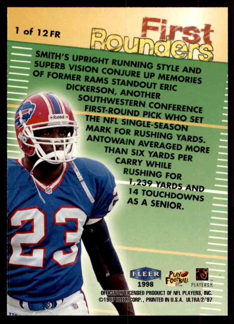 1998 Fleer Ultra First Rounders Antowain Smith #1 on Kronozio