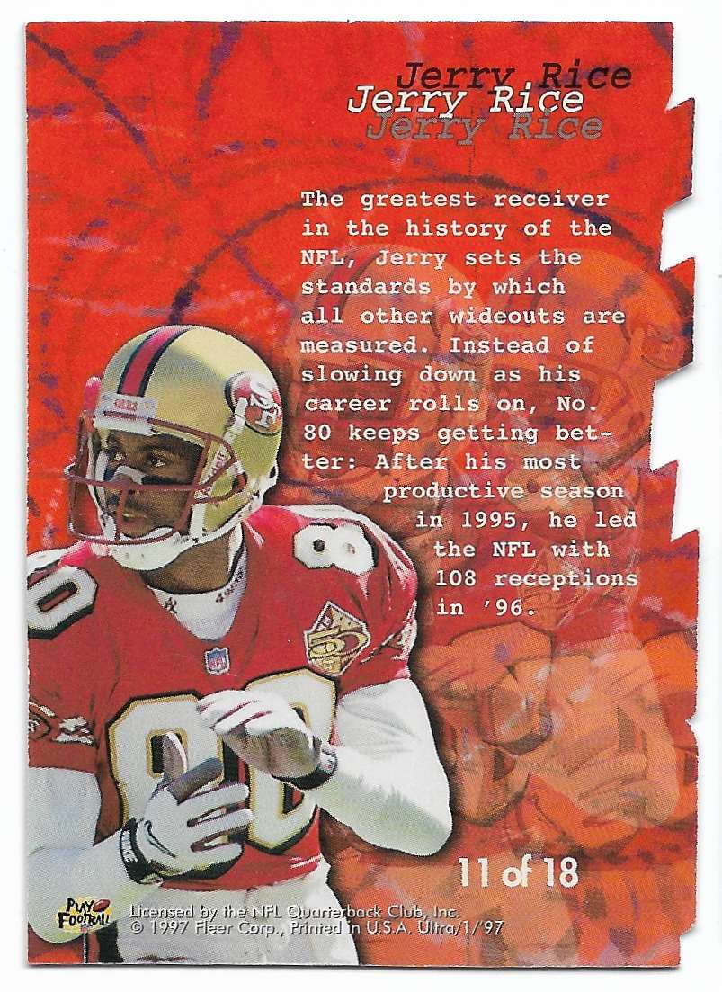 1997 Ultra Blitzkrieg Die Cuts Jerry Rice #11 on Kronozio