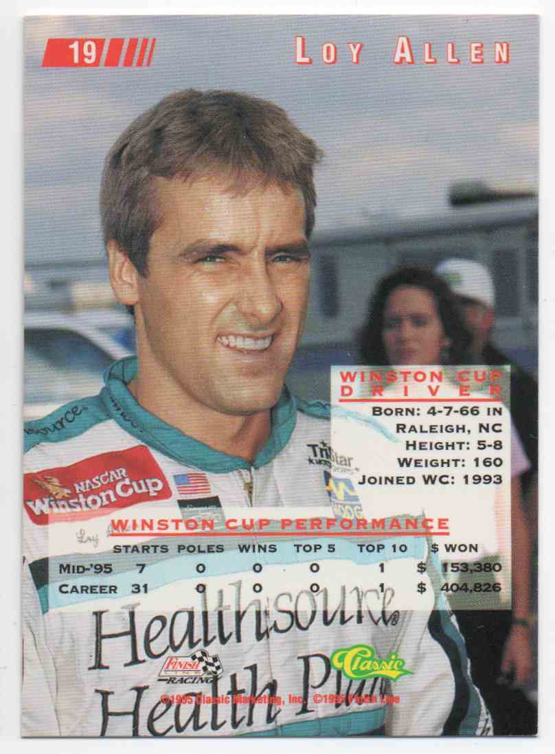 1995 Classic Finish Line Images Gold Loy Allen #19 on Kronozio