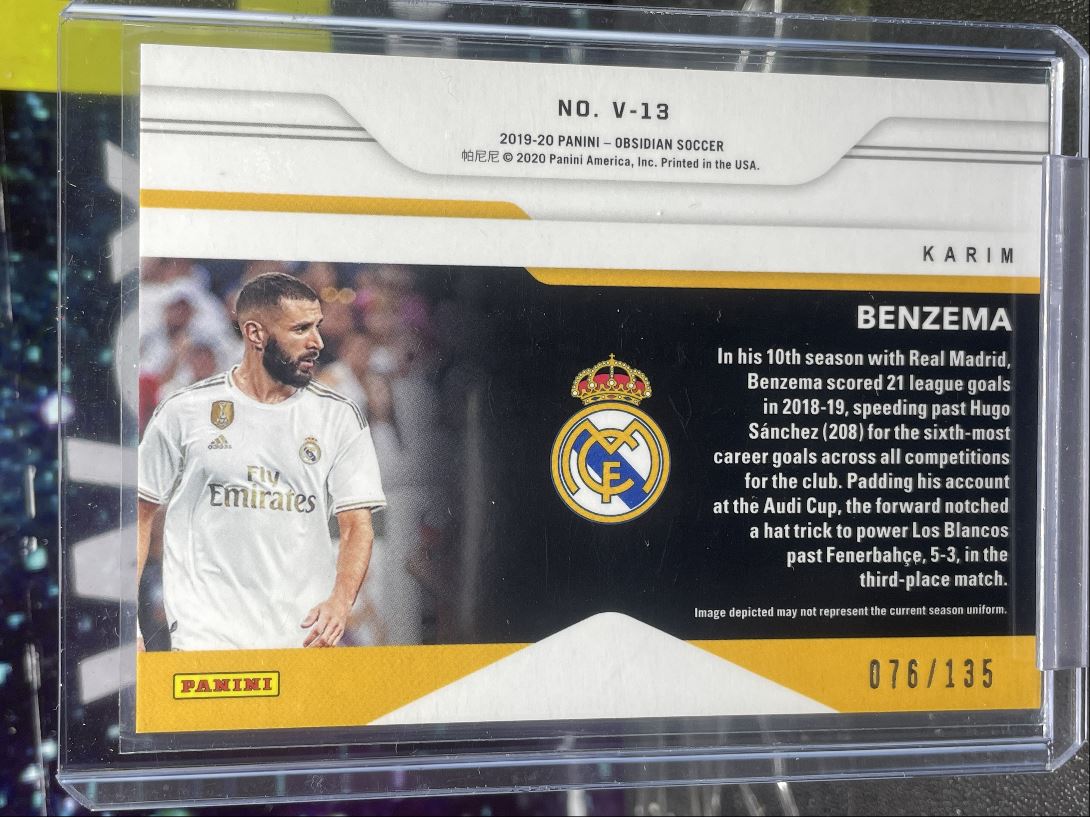 2019 Obsidian Vitreous Emirates Karim Benzema #V-13 on Kronozio