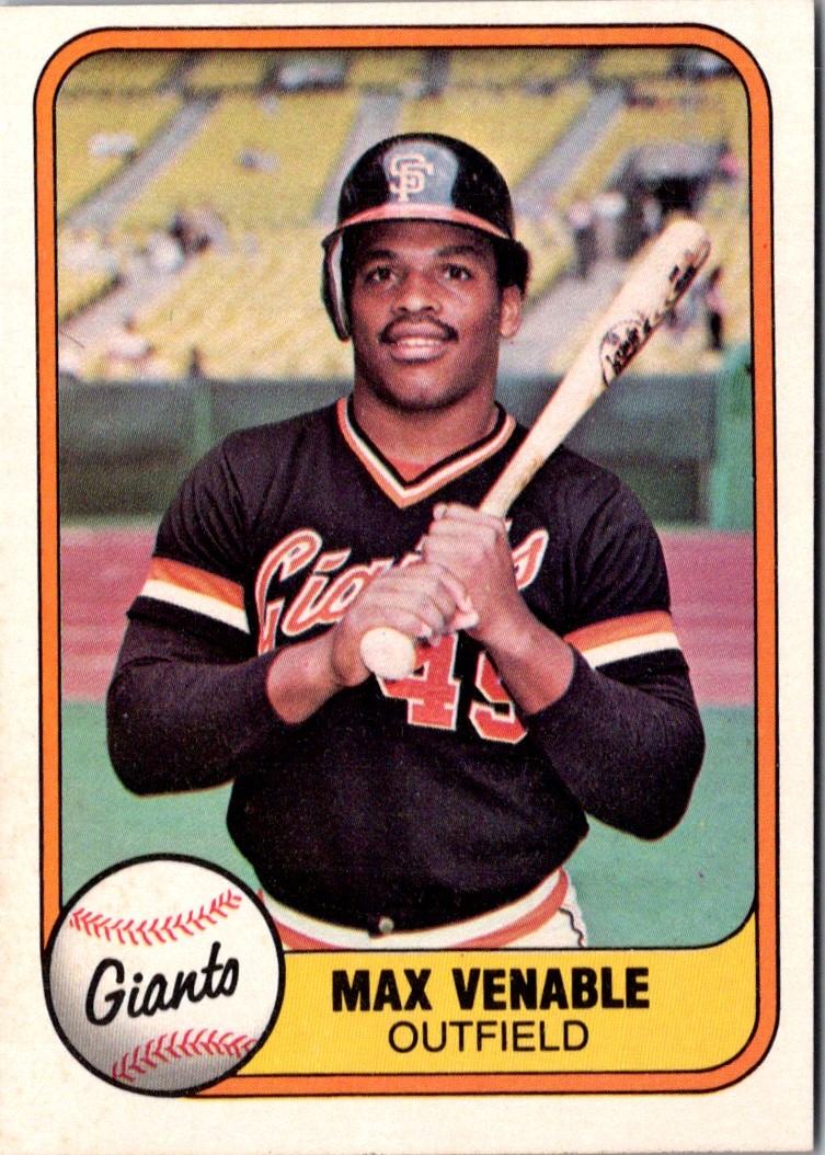 1981 Fleer Max Venable #443 on Kronozio