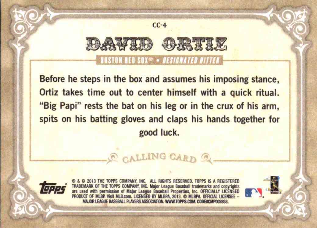 2013 Topps Baseball Calling Card David Ortiz #CC-4 on Kronozio