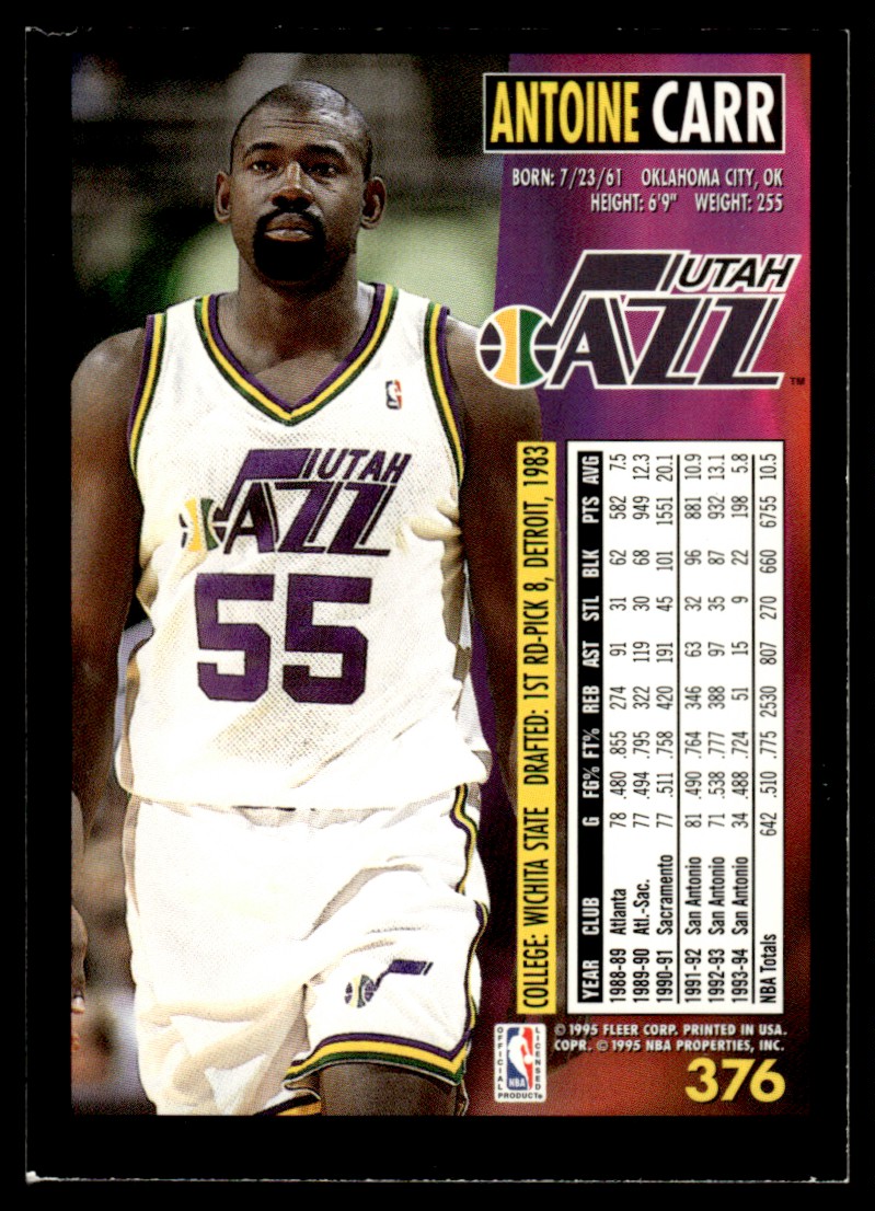 1994-95 Fleer Antoine Carr #376 on Kronozio