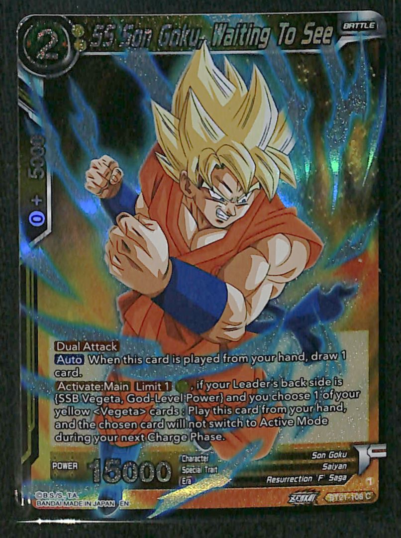 2023 Dragon Ball Wild Resurgence SS Son Goku, Waiting To See #BT21-108 ...