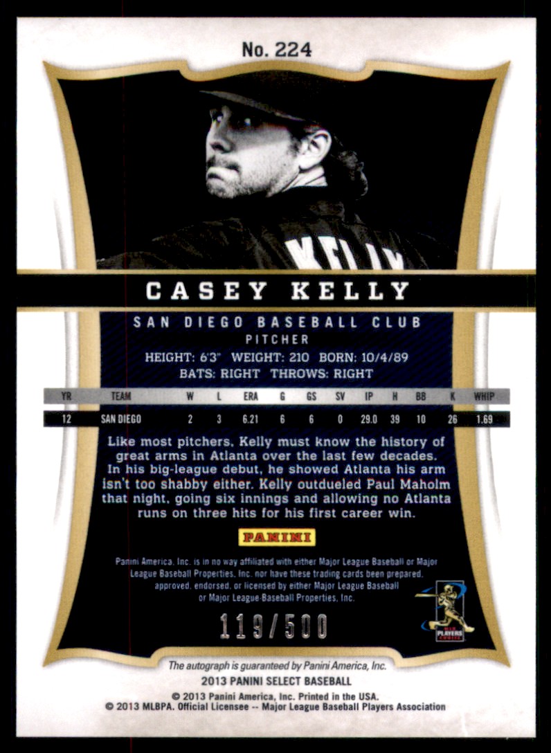2013 Select Casey Kelly #224 on Kronozio