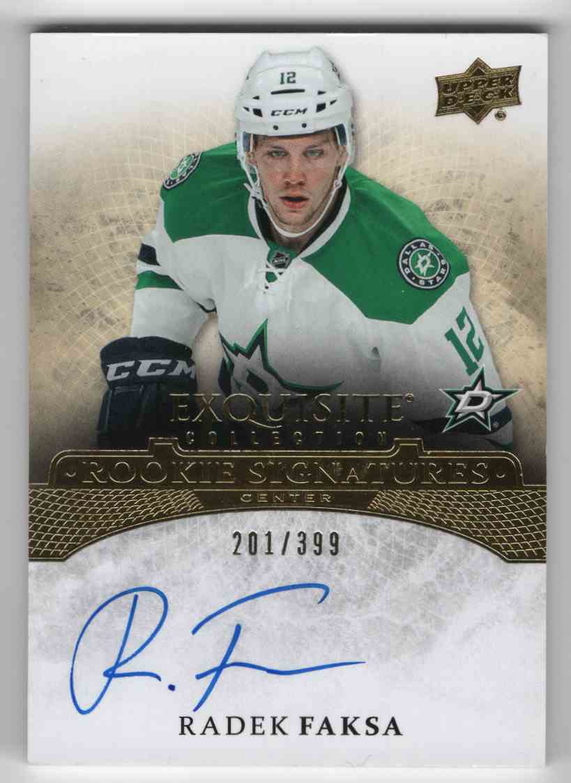 2015-16 Upper Deck Exquisite Rookie Signatures Radek Faksa #ERS-FA on ...