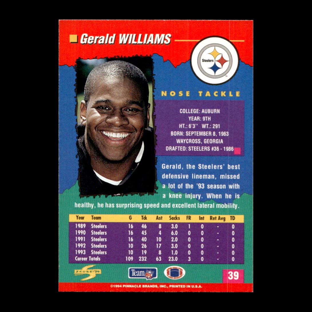 1994 Score 55 Gerald Williams #39 on Kronozio
