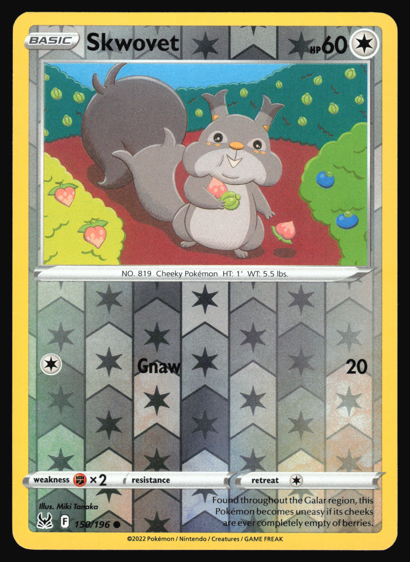 2022 Pokemon Lost Origin Skwovet on Kronozio