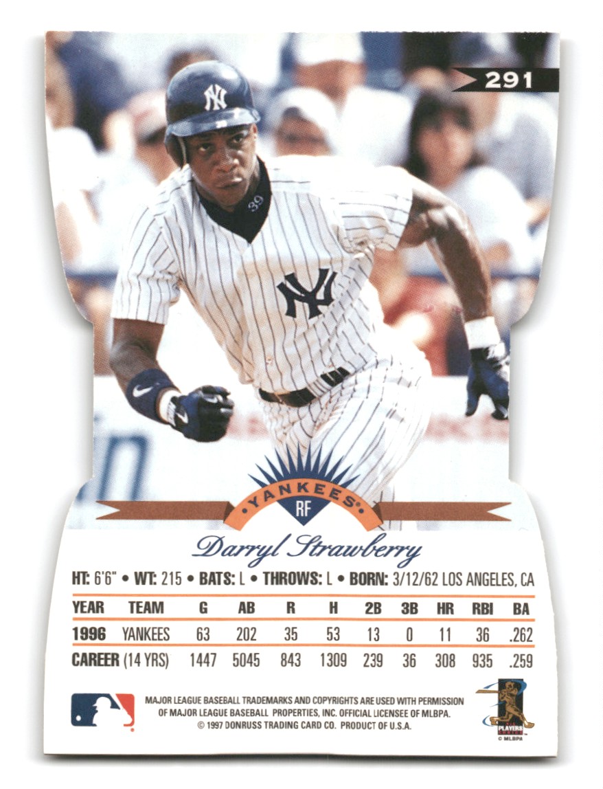 1997 Leaf Fractal Matrix X-Axis Die-Cut Darryl Strawberry #291 on Kronozio