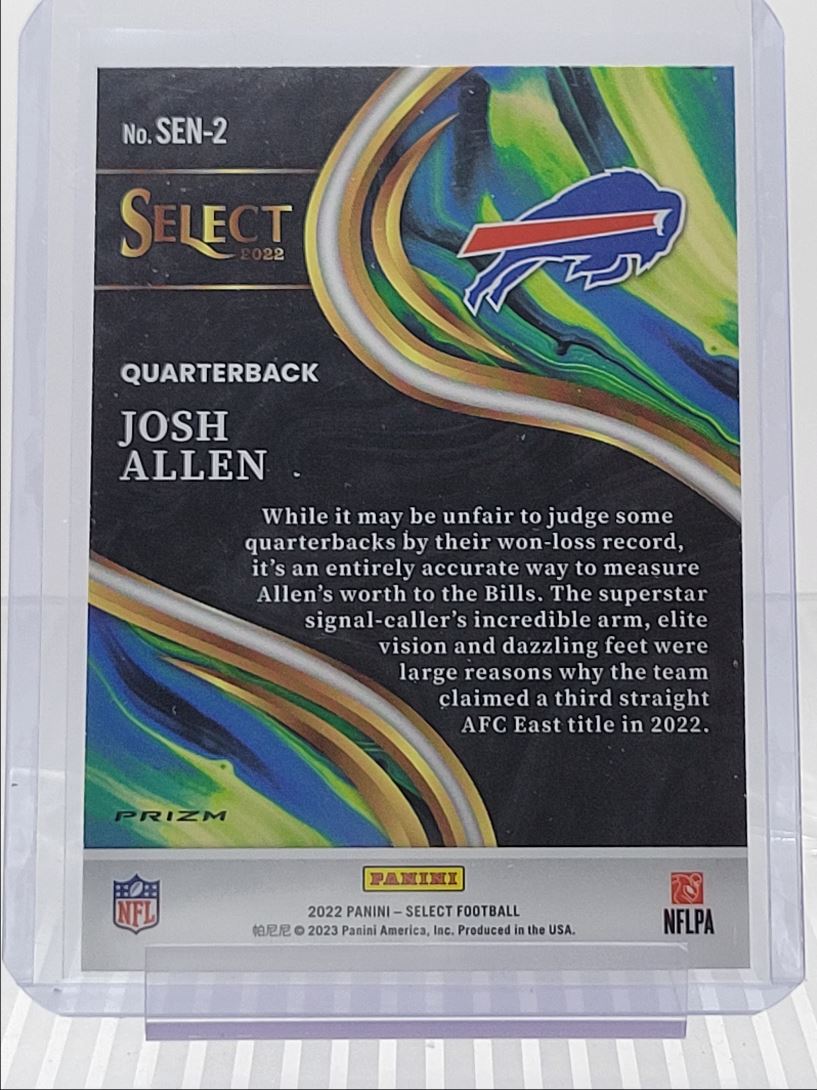 2022 SELECT SENSATIONS SILVER PRIZM BILLS JOSH ALLEN #SEN-2 on Kronozio