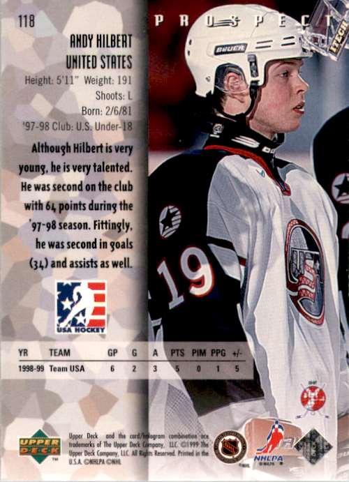 1998-99 Black Diamond Andy Hilbert SP RC #118 on Kronozio