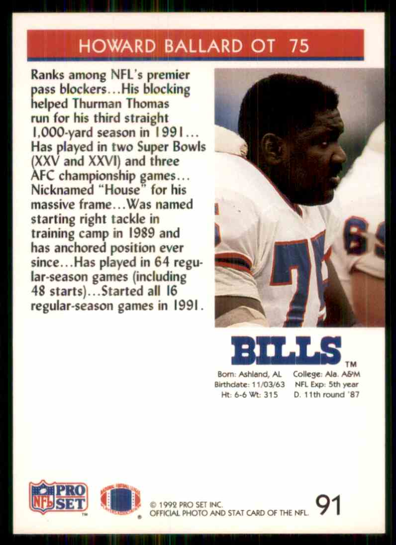 1992 Proset Howard Ballard #91 on Kronozio