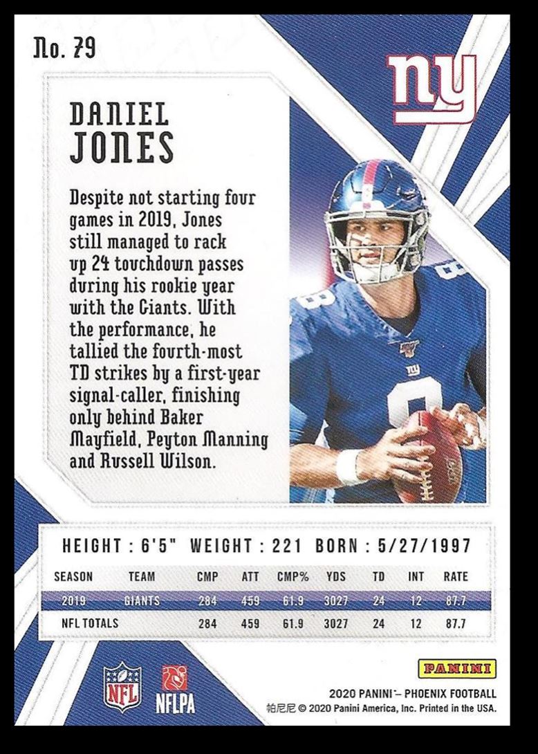 2020 Panini Phoenix Daniel Jones #79 on Kronozio