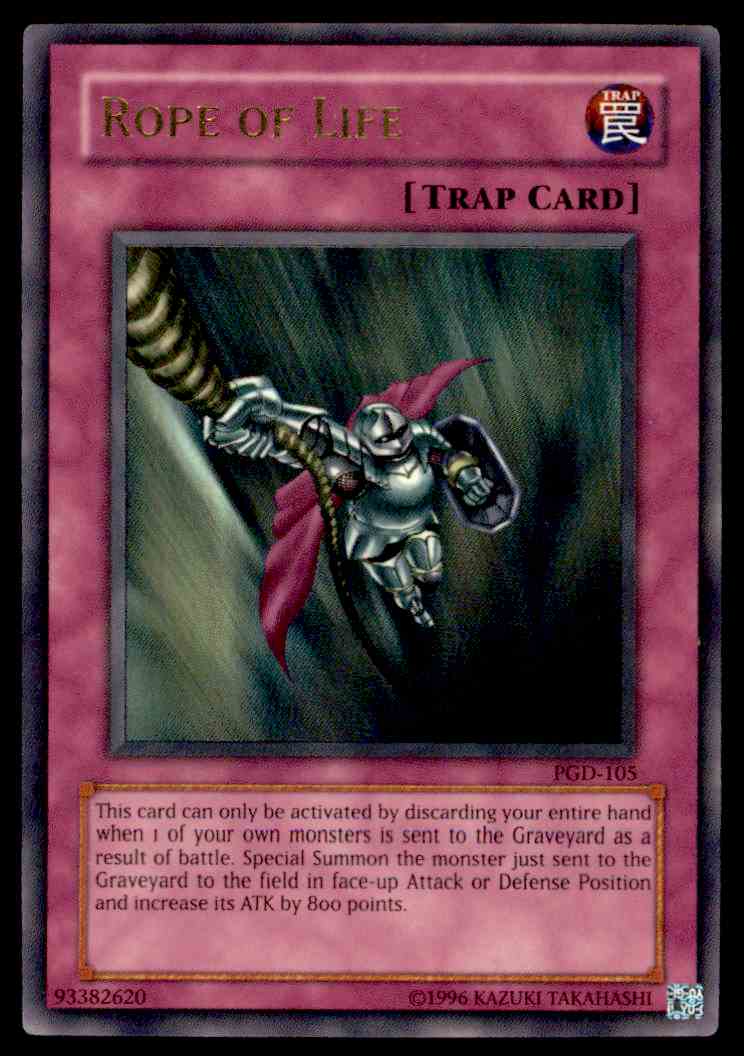 1996 Yu-Gi-Oh Card Rope Of Life #PGD-105 on Kronozio