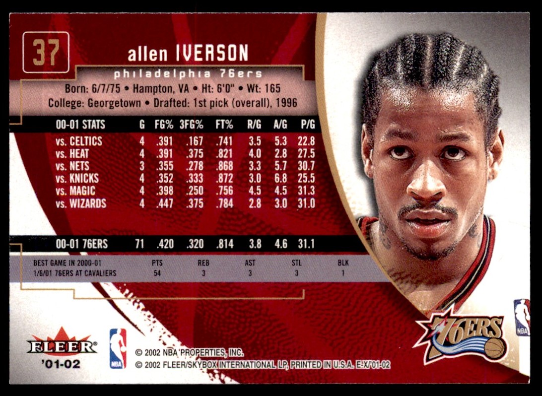2001-02 E-X Allen Iverson #37 on Kronozio