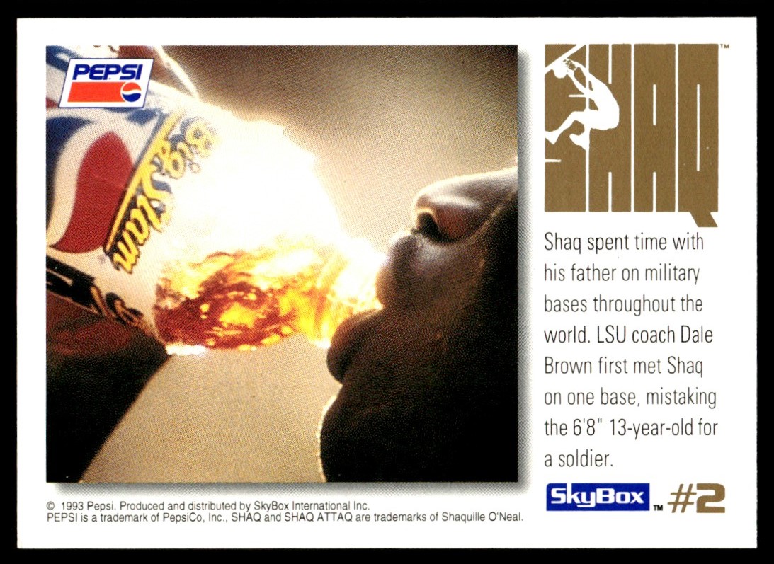 1993-94 Skybox Pepsi Shaq Attaq Shaquille O'Neal #2 on Kronozio