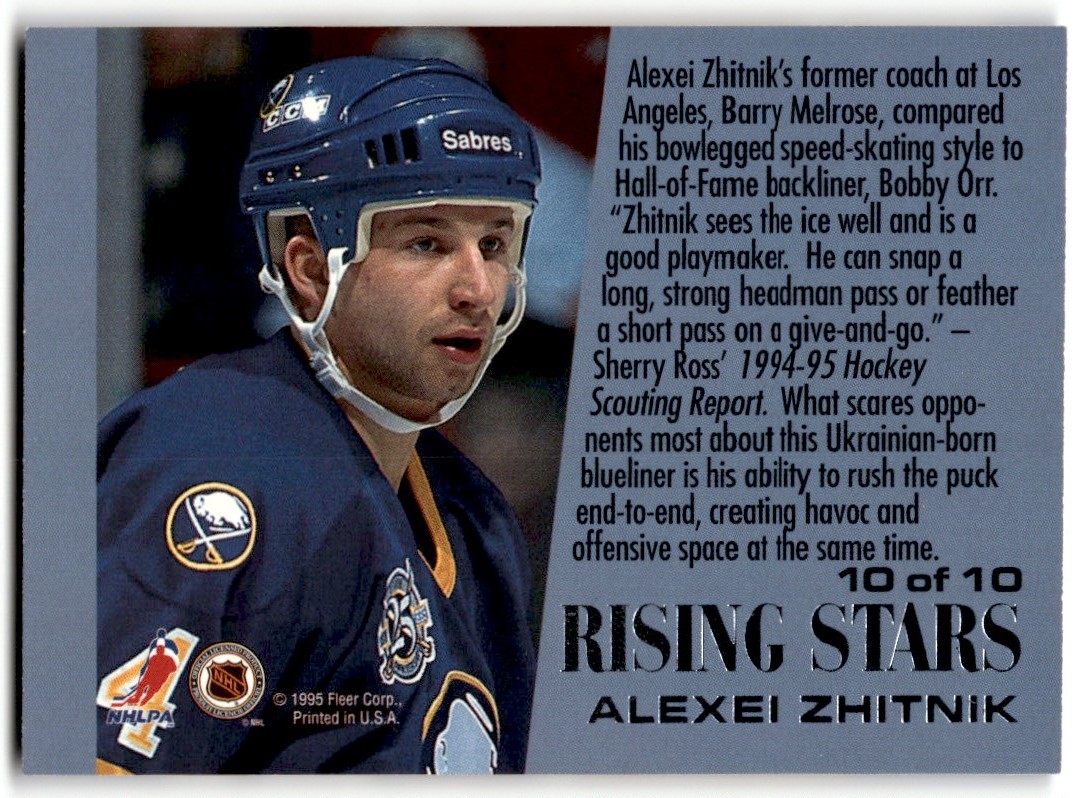 1995-96 Ultra Rising Stars Alexei Zhitnik #10 on Kronozio