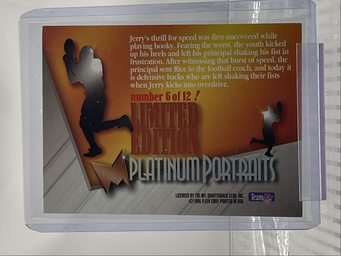 1995 FLEER METAL PLATINUM PORTRAITS 49ERS #6 JERRY RICE on Kronozio