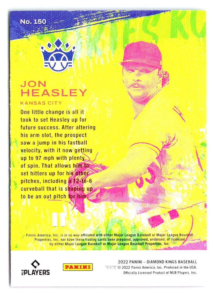 2022 Panini Diamond Kings Jon Heasley #150 on Kronozio