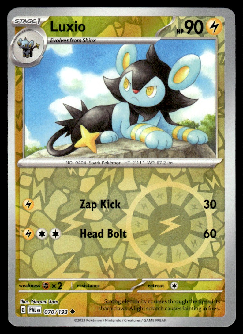 2023 Pokemon SVE Paldea Evolved Reverse Holo F48 Luxio #70 on Kronozio