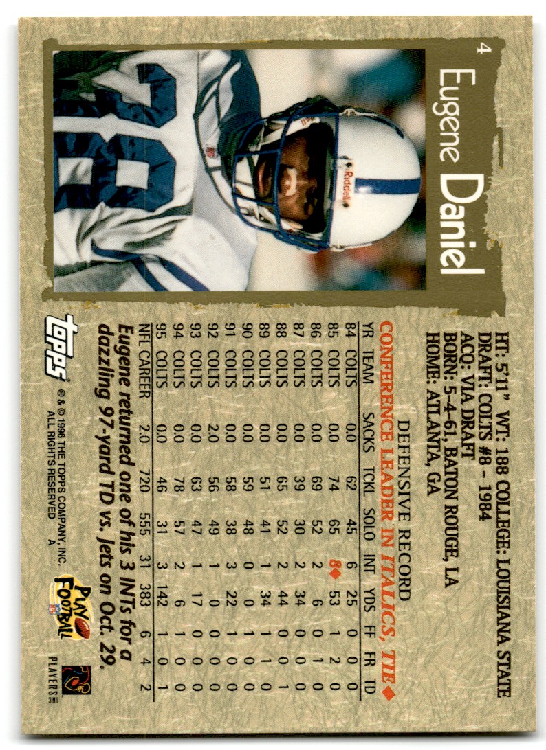 1996 Topps Eugene Daniel #4 on Kronozio