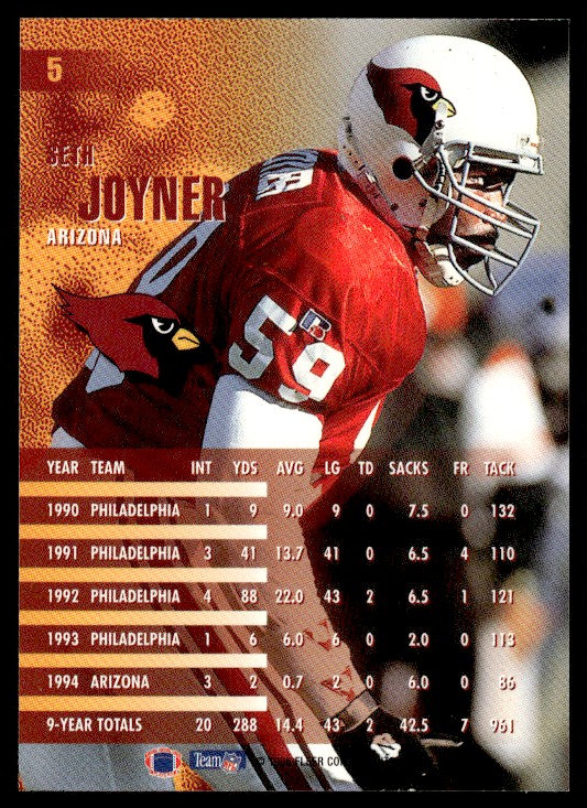 1995 Fleer Seth Joyner #5 on Kronozio
