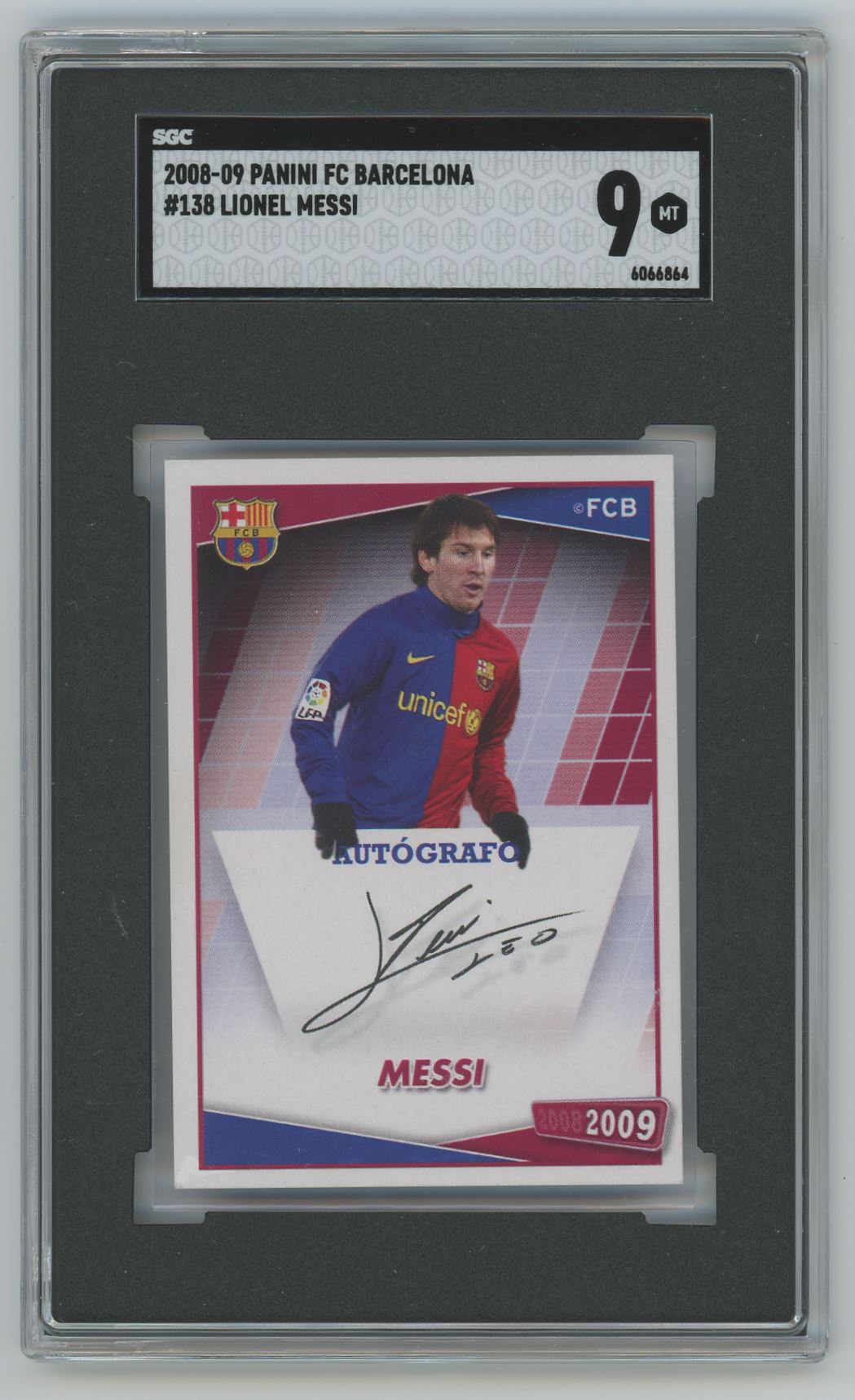 2008 Panini FC Barcelona Lionel Messi #138 on Kronozio
