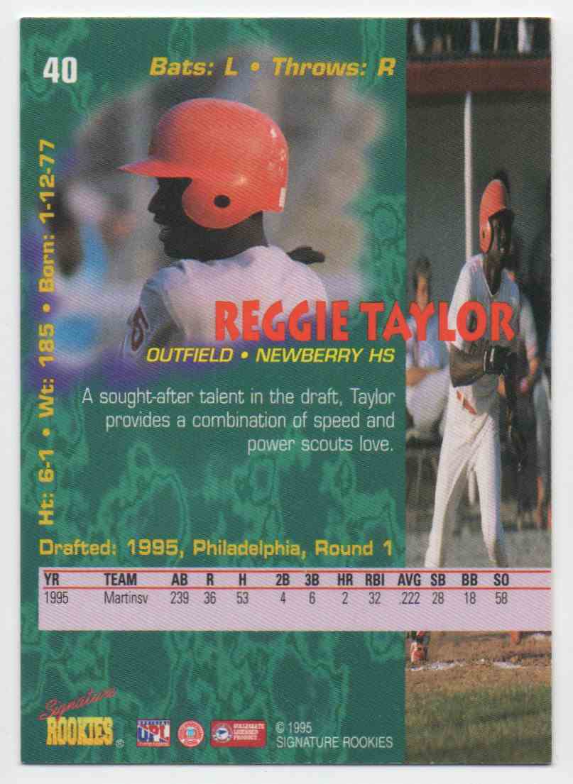 1995 Signature Rookies Tetrad Reggie Taylor #40 on Kronozio