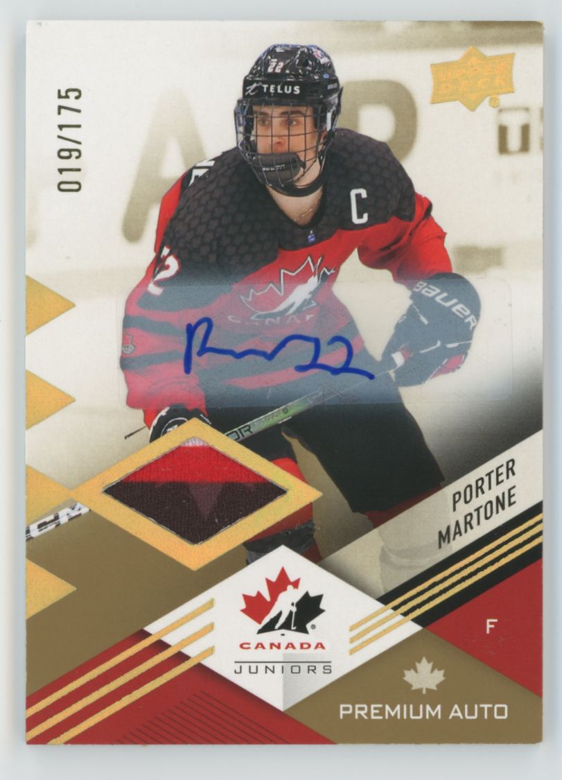 2024-25 Upper Deck Team Canada Premium Patch Porter Martone #20 on Kronozio