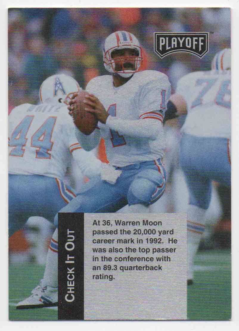 1993 Playoff Checklists Warren Moon #1 on Kronozio