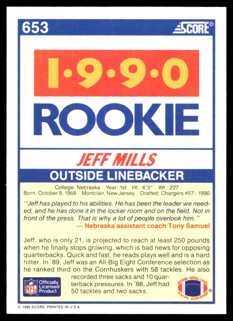 1990 Score Jeff Mills #653 on Kronozio