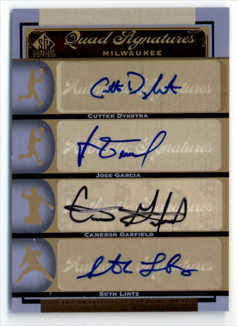 2012 SP Signature Edition Quad Signatures Cutter Dykstra/Jose Garcia ...