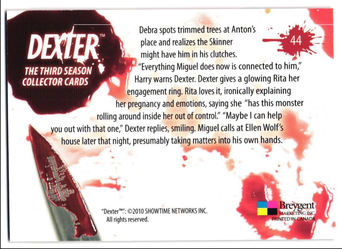 2010 Dexter Third Season 3 Breygent Collector Cards TV Scene #44 on ...