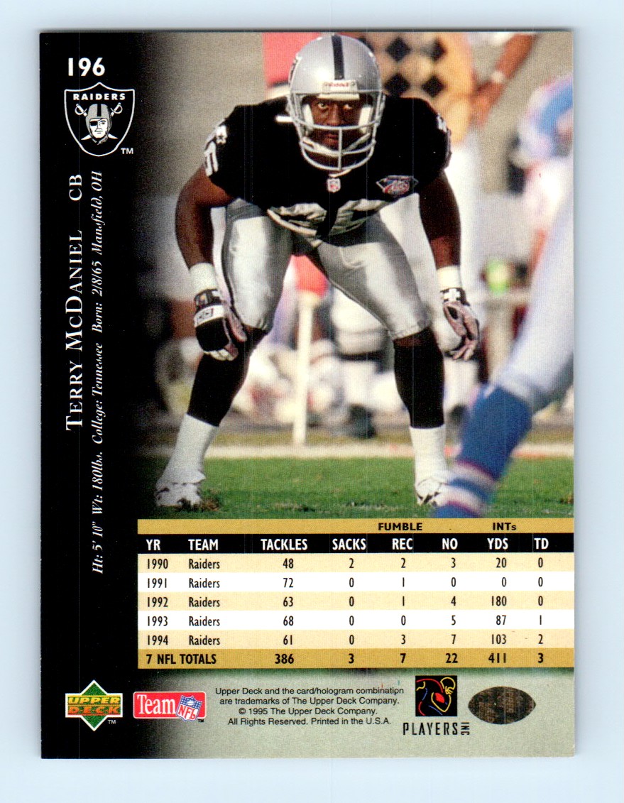1995 Upper Deck Terry McDaniel #196 on Kronozio