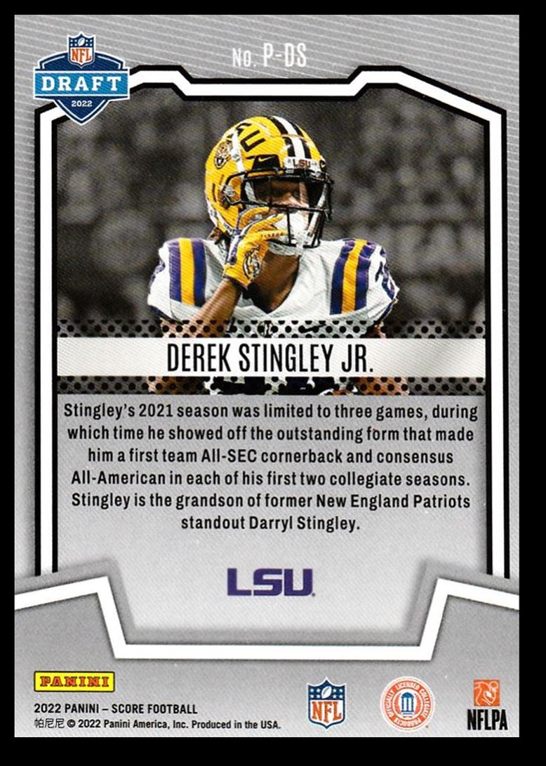 2022 Score PROtential Derek Stingley Jr. #P-DS on Kronozio