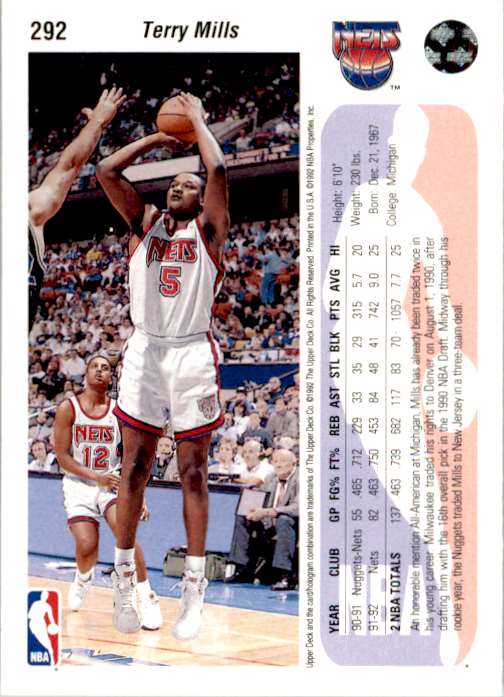 1992-93 Mint - Upper Deck Terry Mills on Kronozio