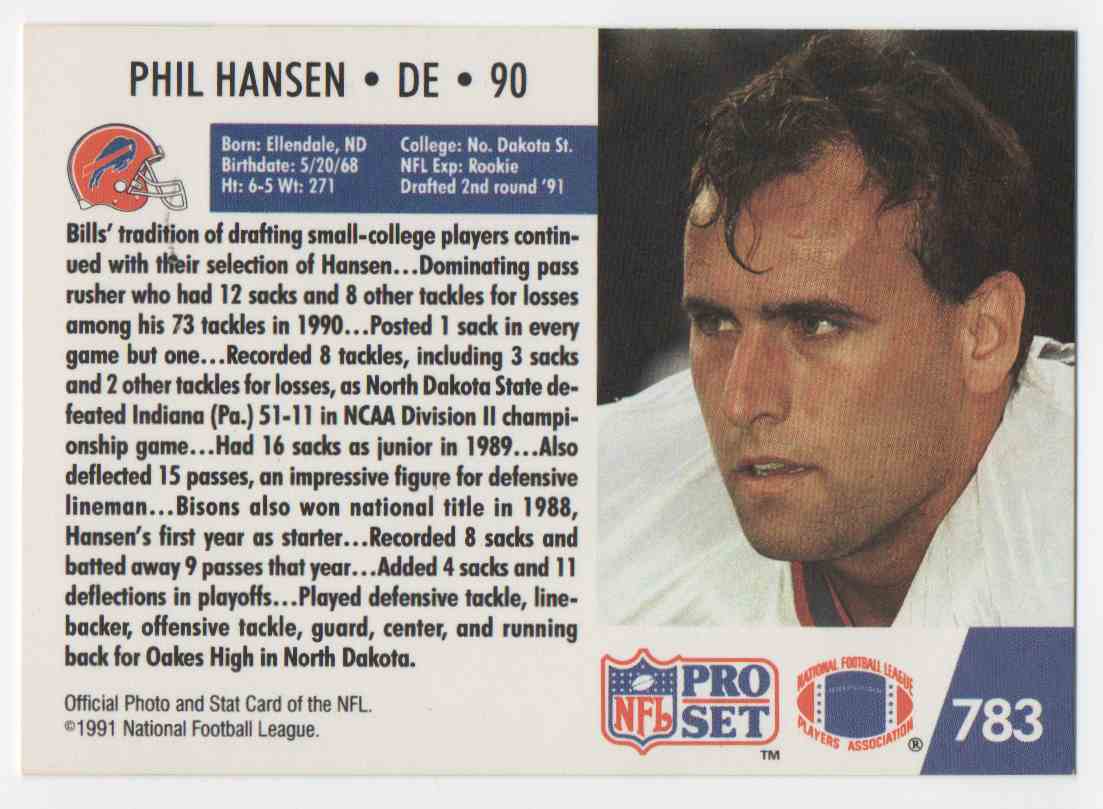 1991 Pro Set Phil Hansen #783 on Kronozio