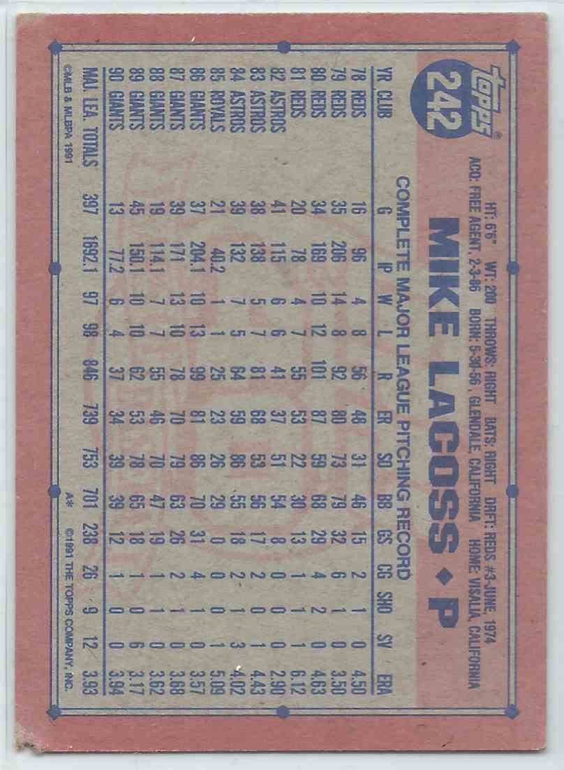 1991 Topps 40th Mike LaCoss #242 on Kronozio