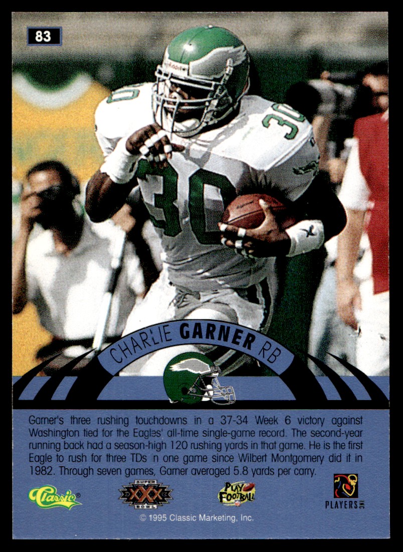 1995 NFL Classic Experience Charlie Garner #83 on Kronozio