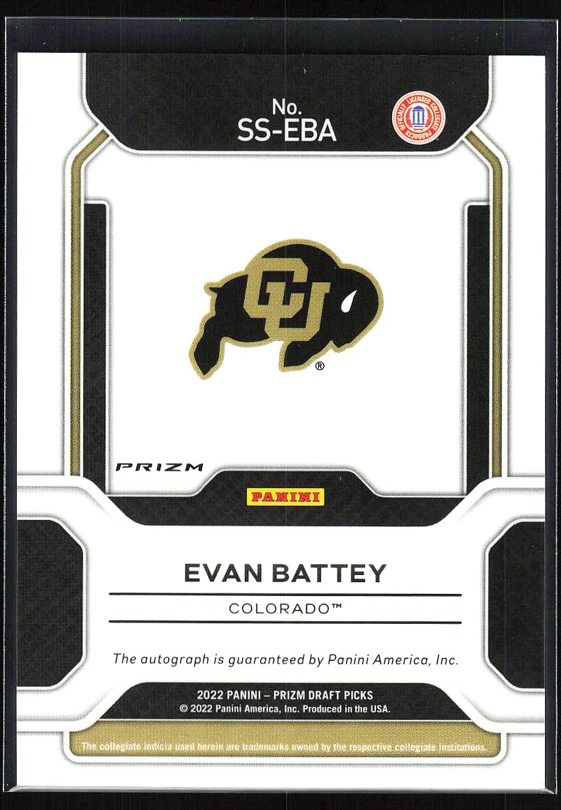 2022-23 Prizm Draft Picks Sensational Signatures Green Evan Battey #SS ...