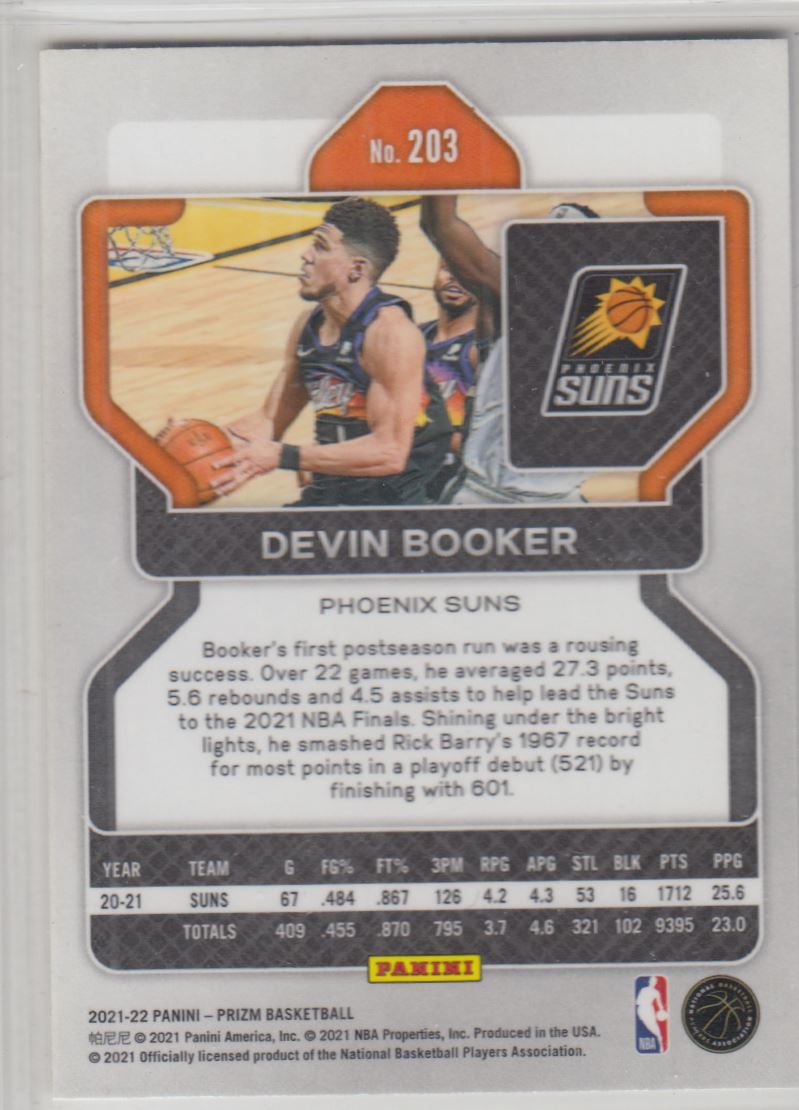 2021-22 Panini Prizm Devin Booker #203 on Kronozio