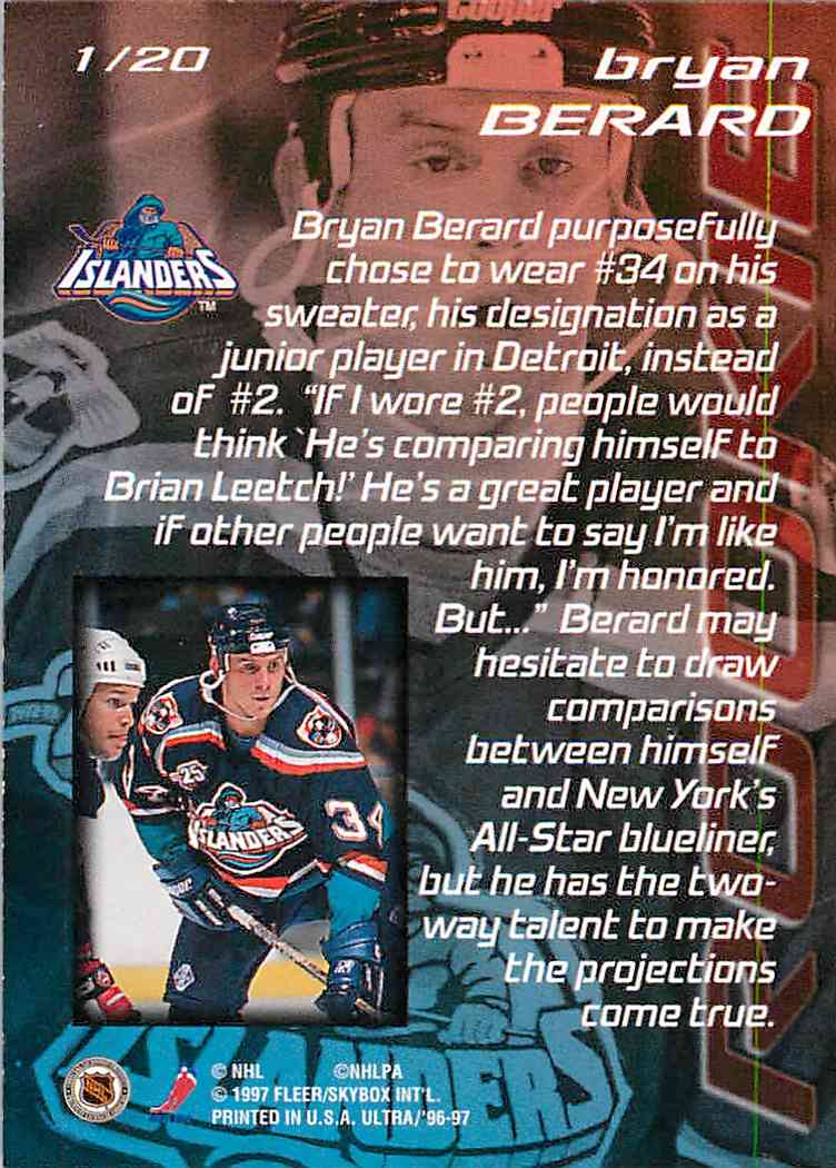 1997-98 Fleer Ultra Bryan Berard #1 on Kronozio