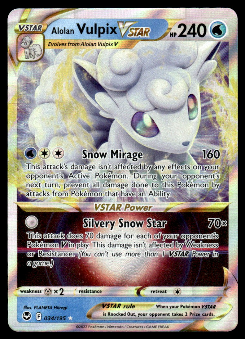 2022 Sword & Shield - Silver Tempest Alolan Vulpix VSTAR #34 on Kronozio