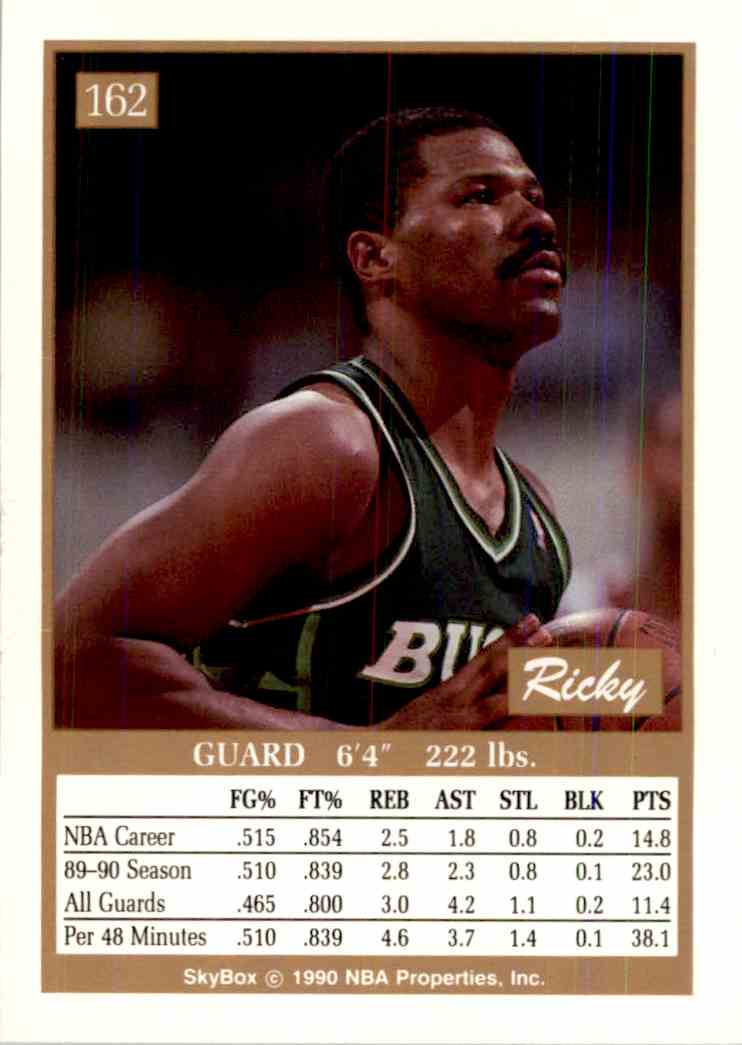 1990-91 Skybox NBA Ricky Pierce #162 on Kronozio