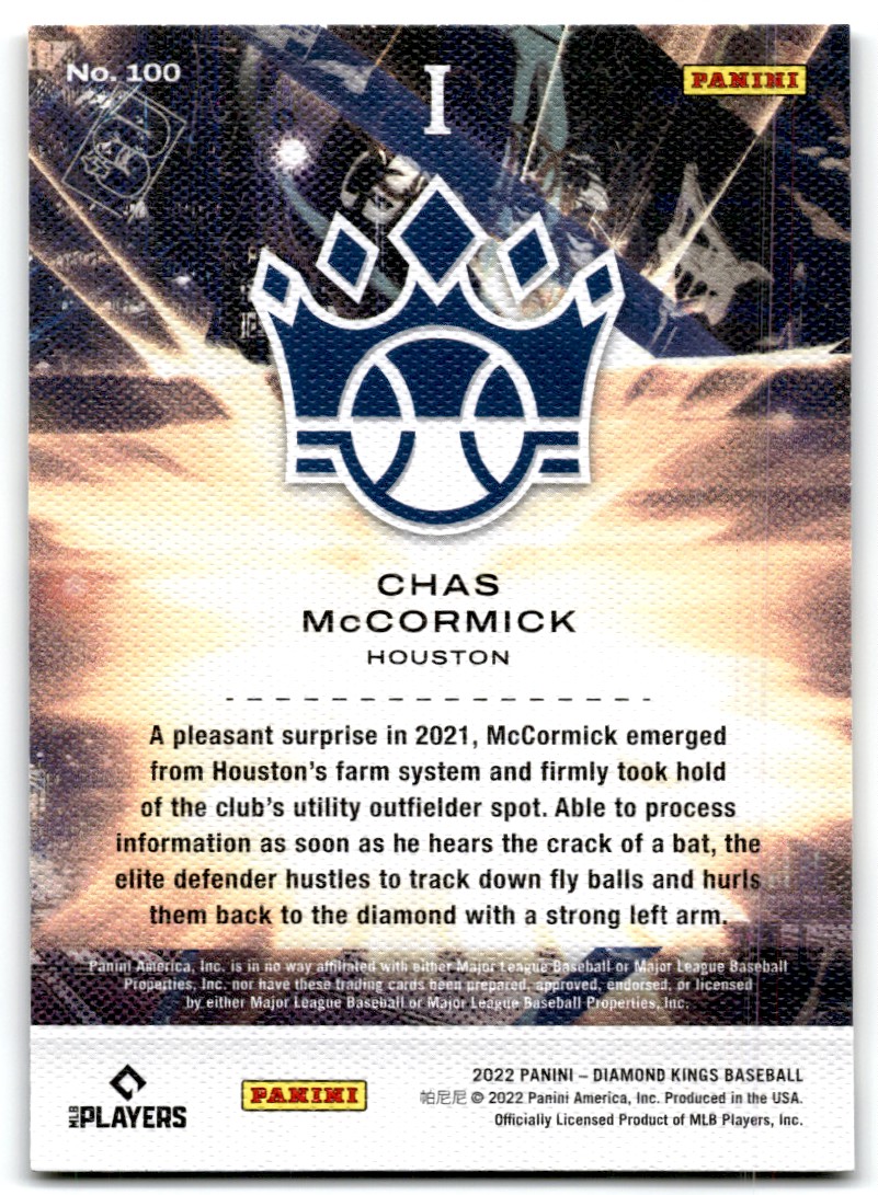 2022 Panini Diamond Kings Chas McCormick #100 on Kronozio