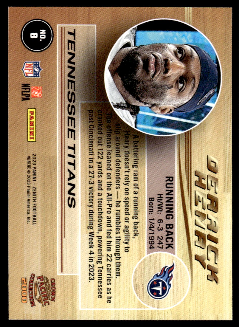 2023 Panini Zenith Pacific 2000 Derrick Henry #8 on Kronozio